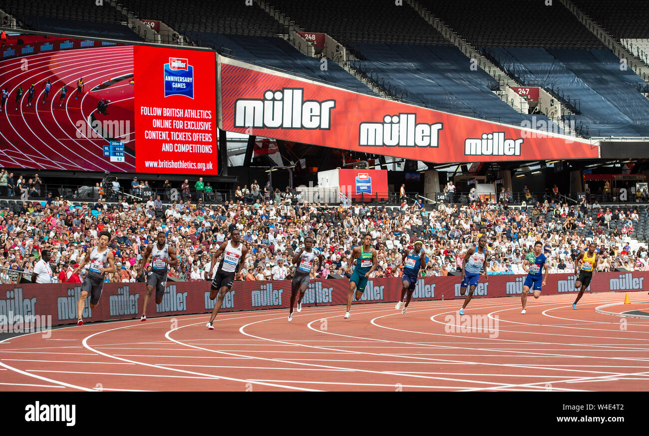 LONDON, ENGLAND - JULY 21: (L-R) Zhenye Xie, Nathaniel Mitchell-Blake ...