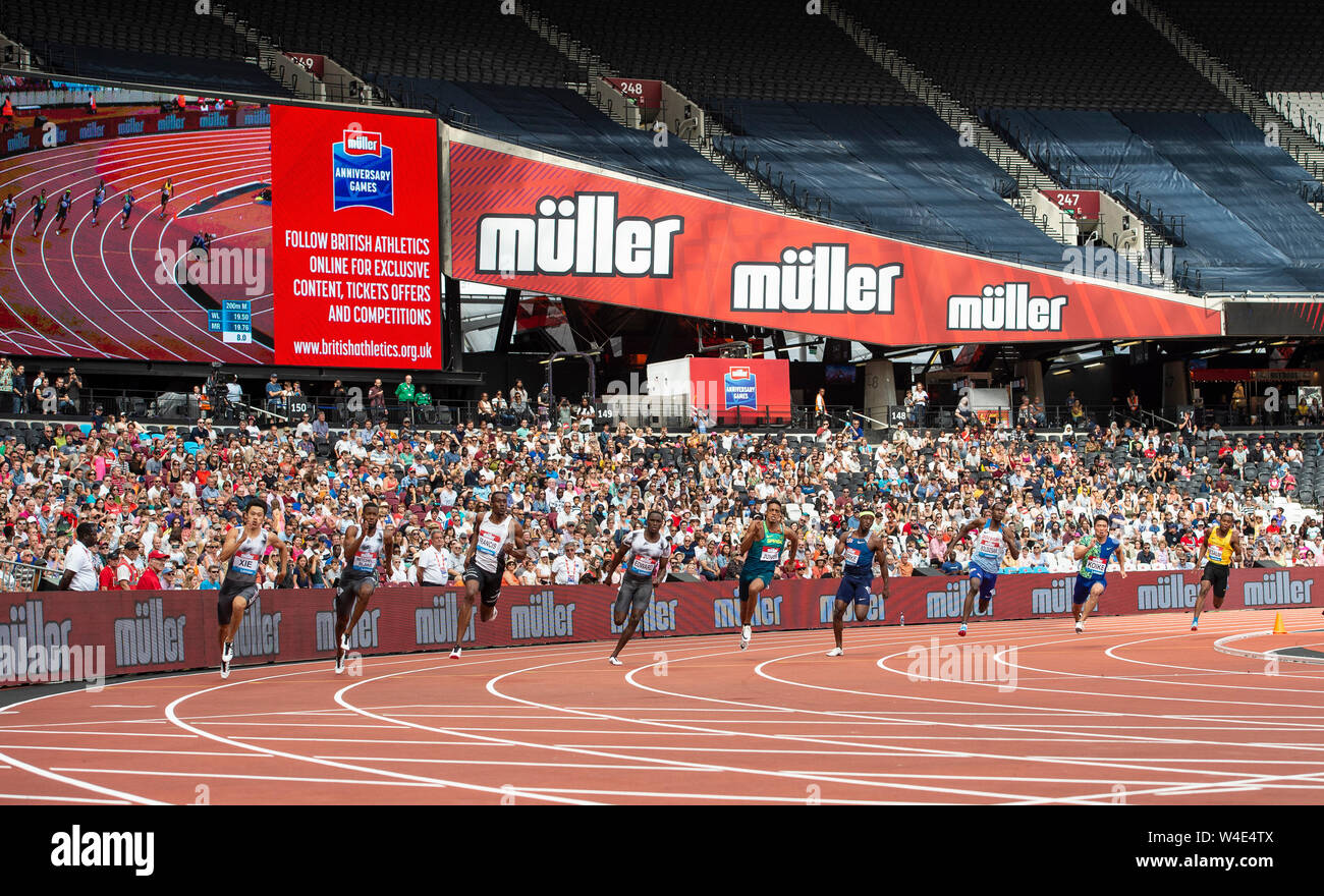 LONDON, ENGLAND - JULY 21: (L-R) Zhenye Xie, Nathaniel Mitchell-Blake ...