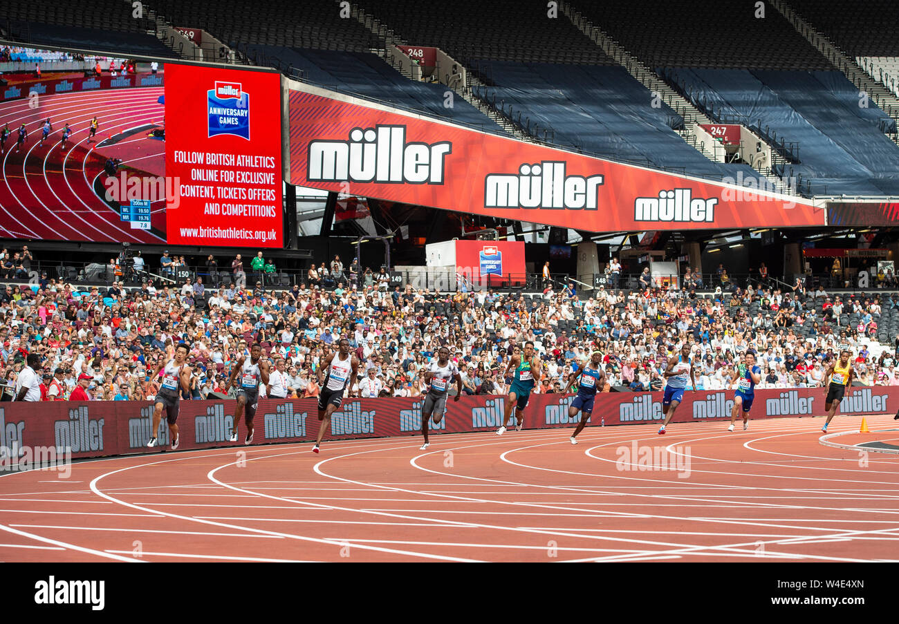 LONDON, ENGLAND - JULY 21: (L-R) Zhenye Xie, Nathaniel Mitchell-Blake ...