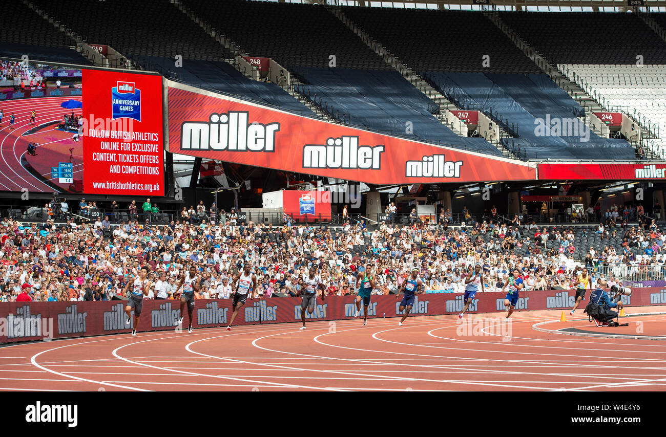 LONDON, ENGLAND - JULY 21: (L-R) Zhenye Xie, Nathaniel Mitchell-Blake ...
