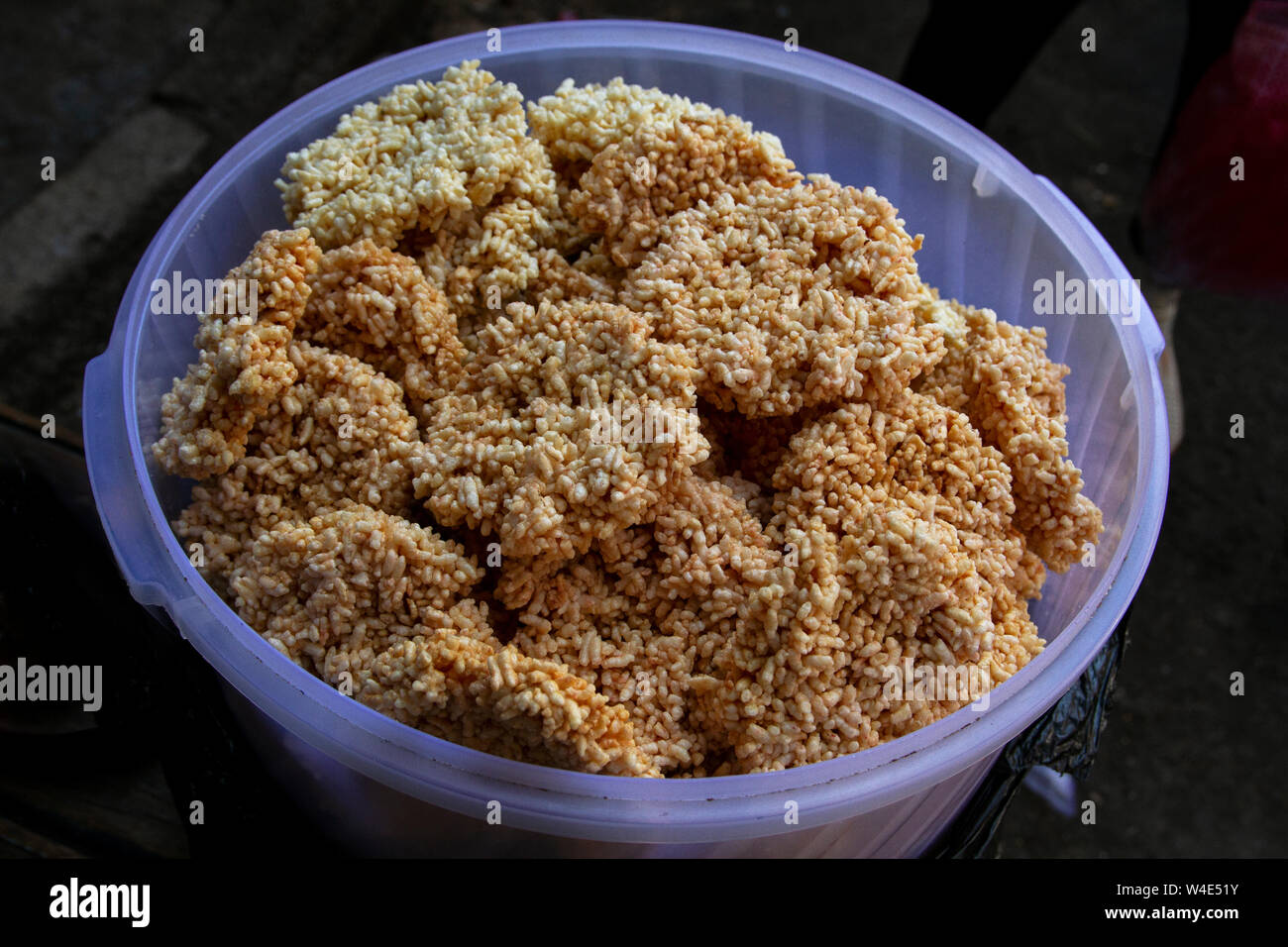 Traditional crisp crackers called rengginang Indonesian snack made of ...