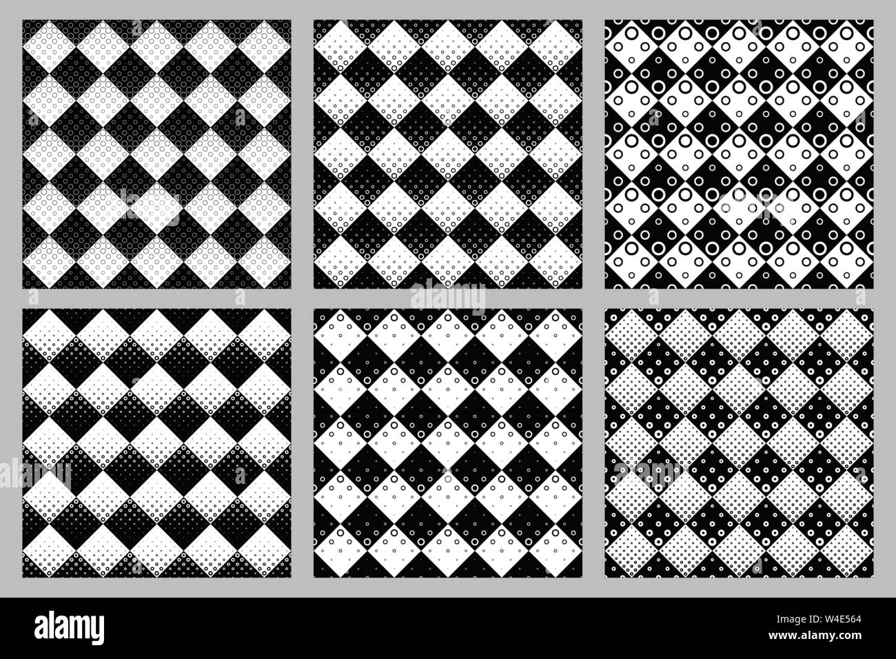 Seamless geometrical ring pattern background set - vector designs from ...