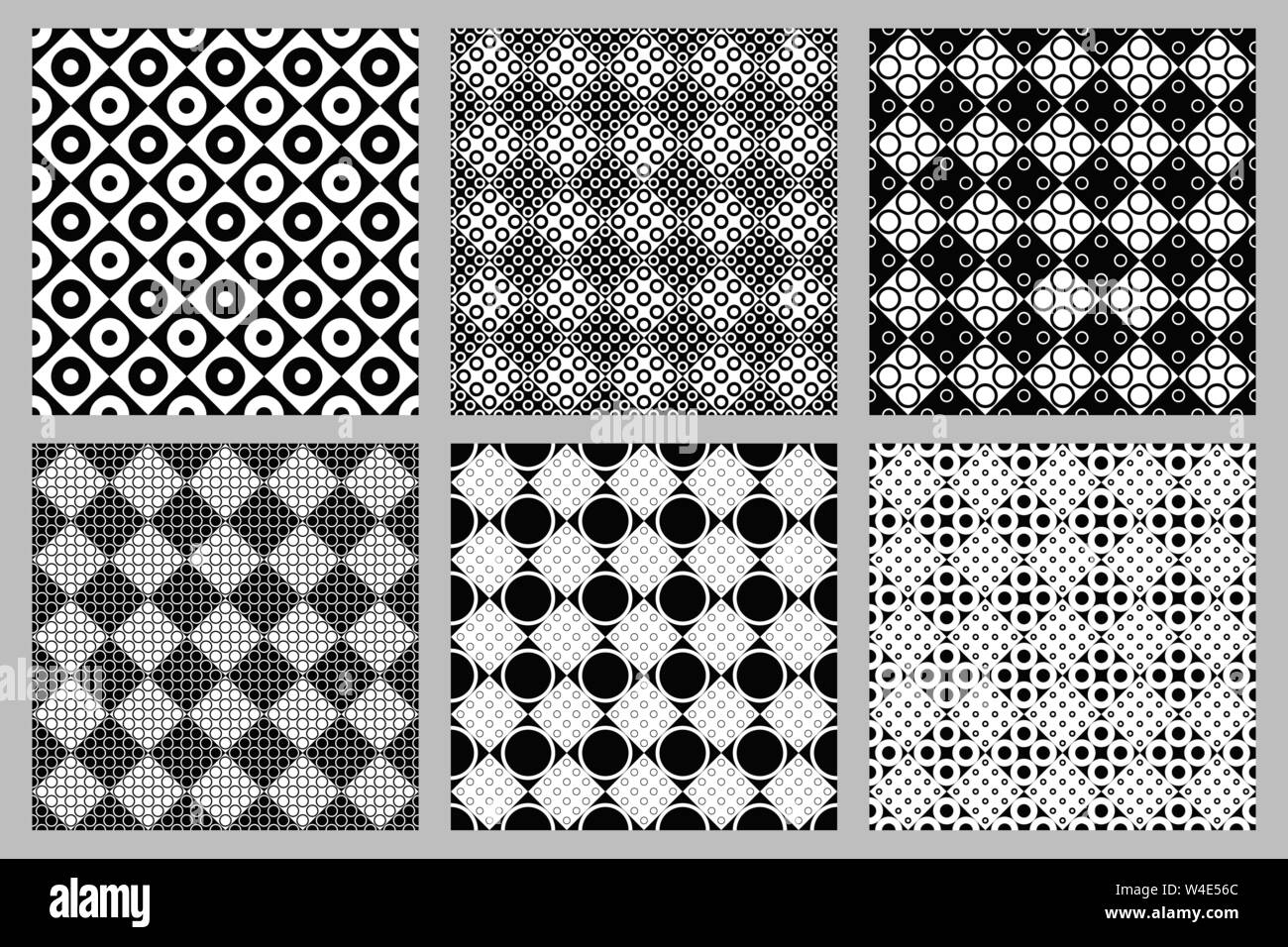 Seamless geometrical circle pattern background set - abstract vector ...