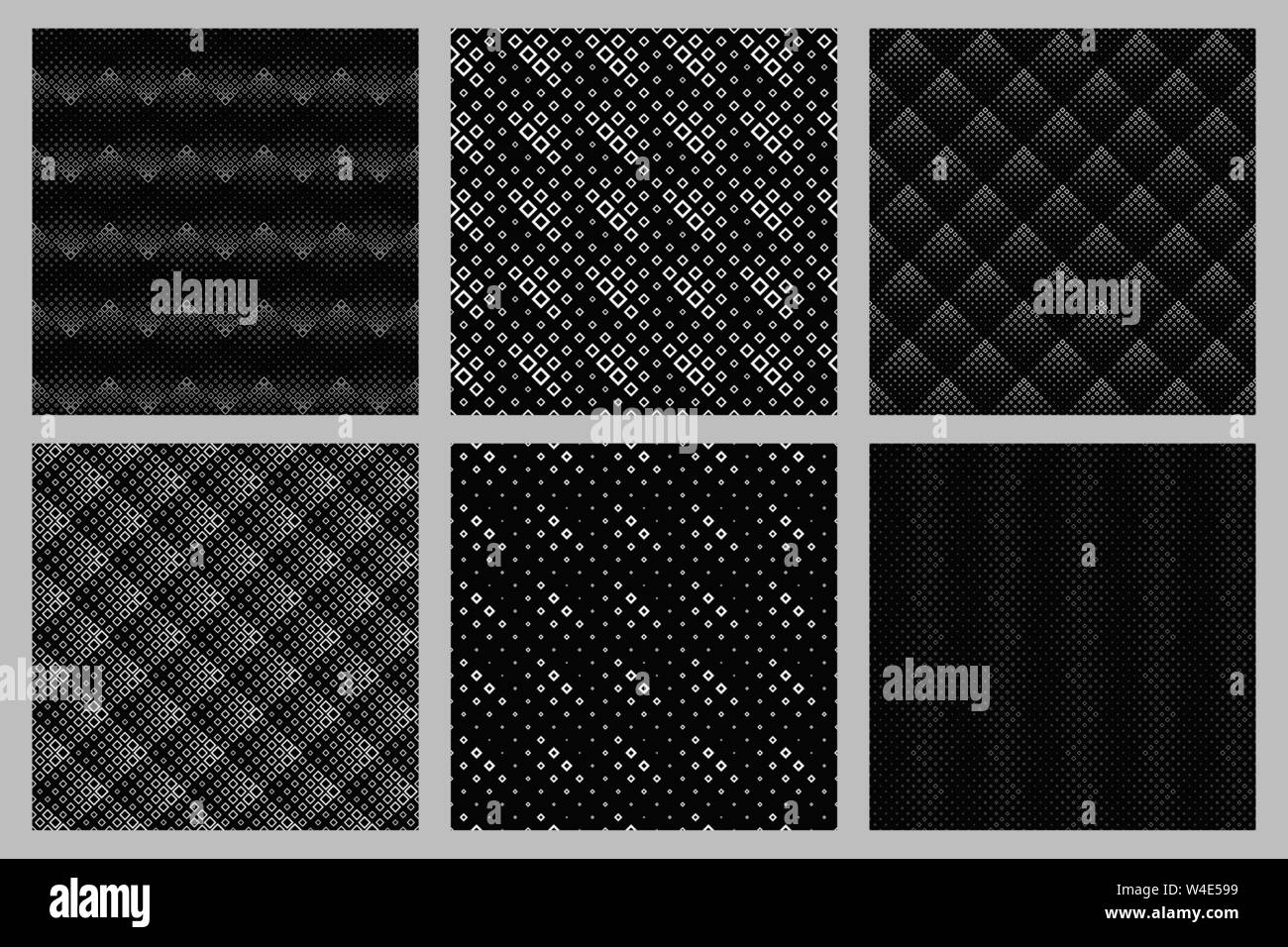 Seamless geometrical square pattern background set - vector illustration from diagonal squares ...