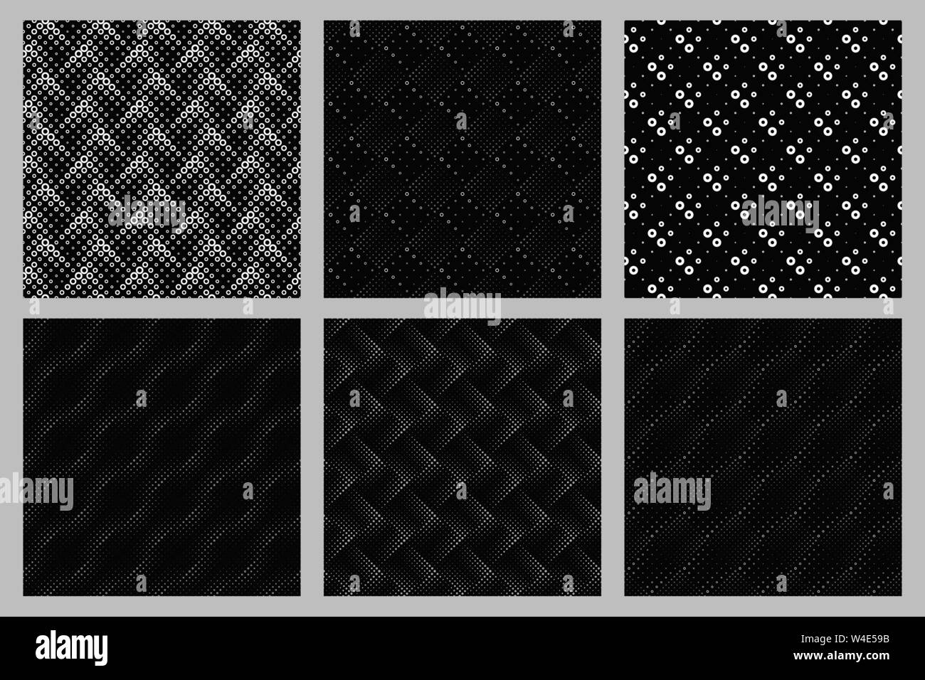 Seamless Geometrical Ring Pattern Background Design Set Abstract Vector Graphic Stock Vector