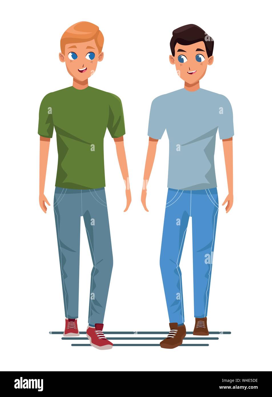 Young couple smiiling and walking cartoon Stock Vector Image & Art - Alamy