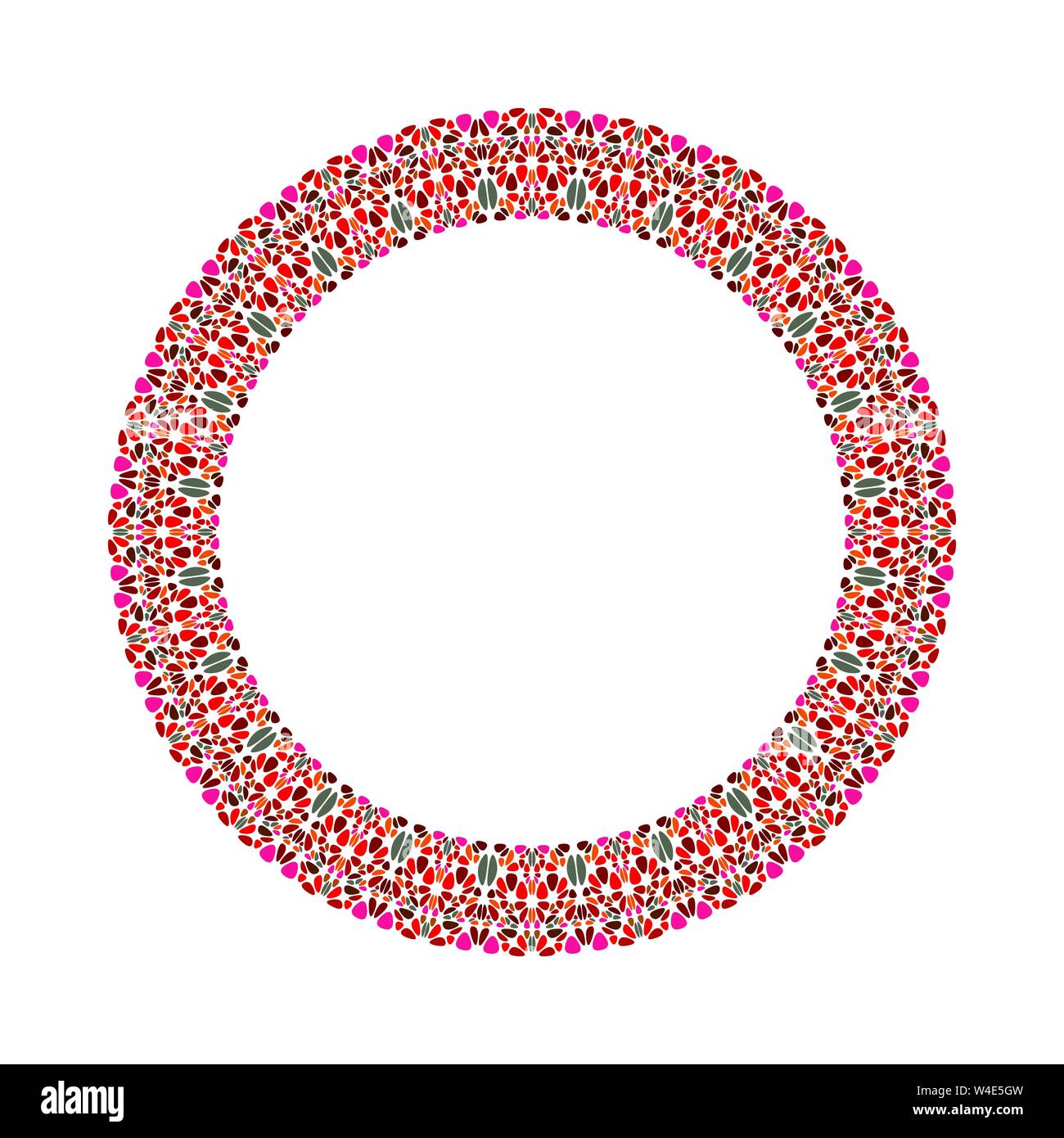 Abstract mosaic wreath - round circular vector design element Stock ...