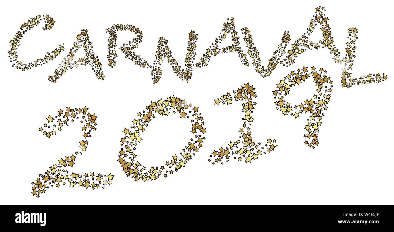 Carnival hand lettering text as banner, card, logo, icon, invitation ...