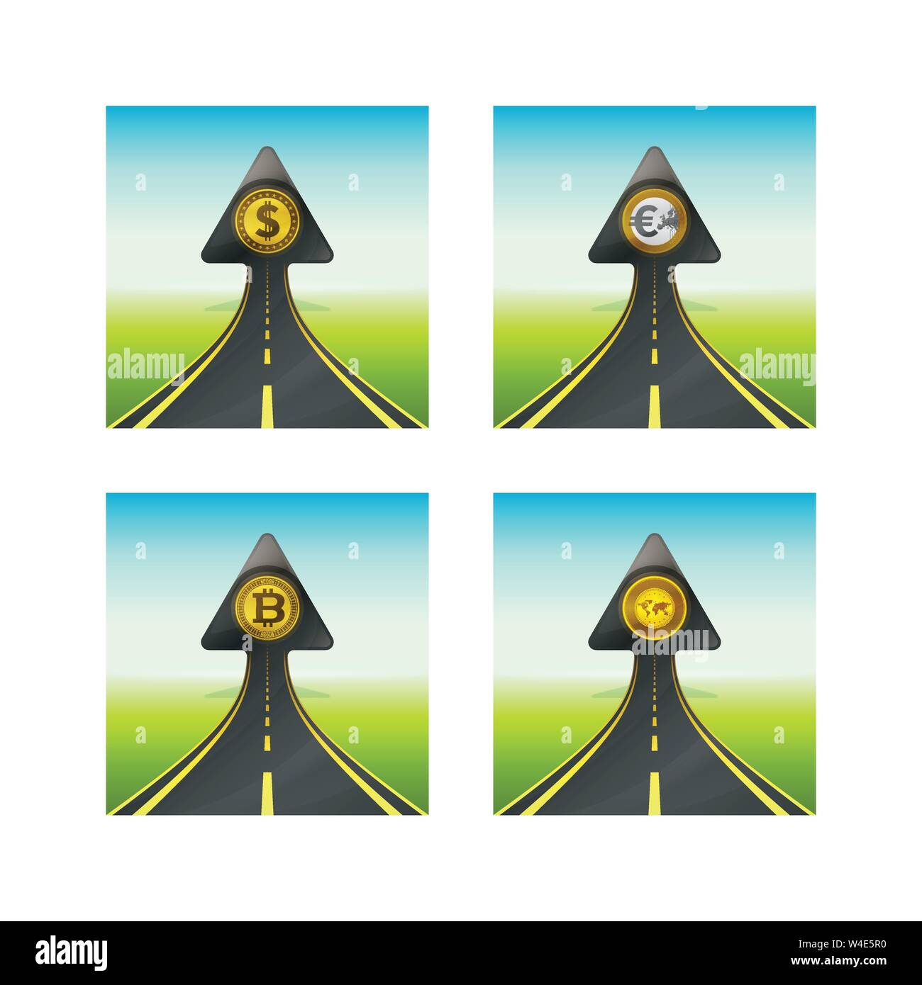 Rising road Stock Vector Images - Alamy