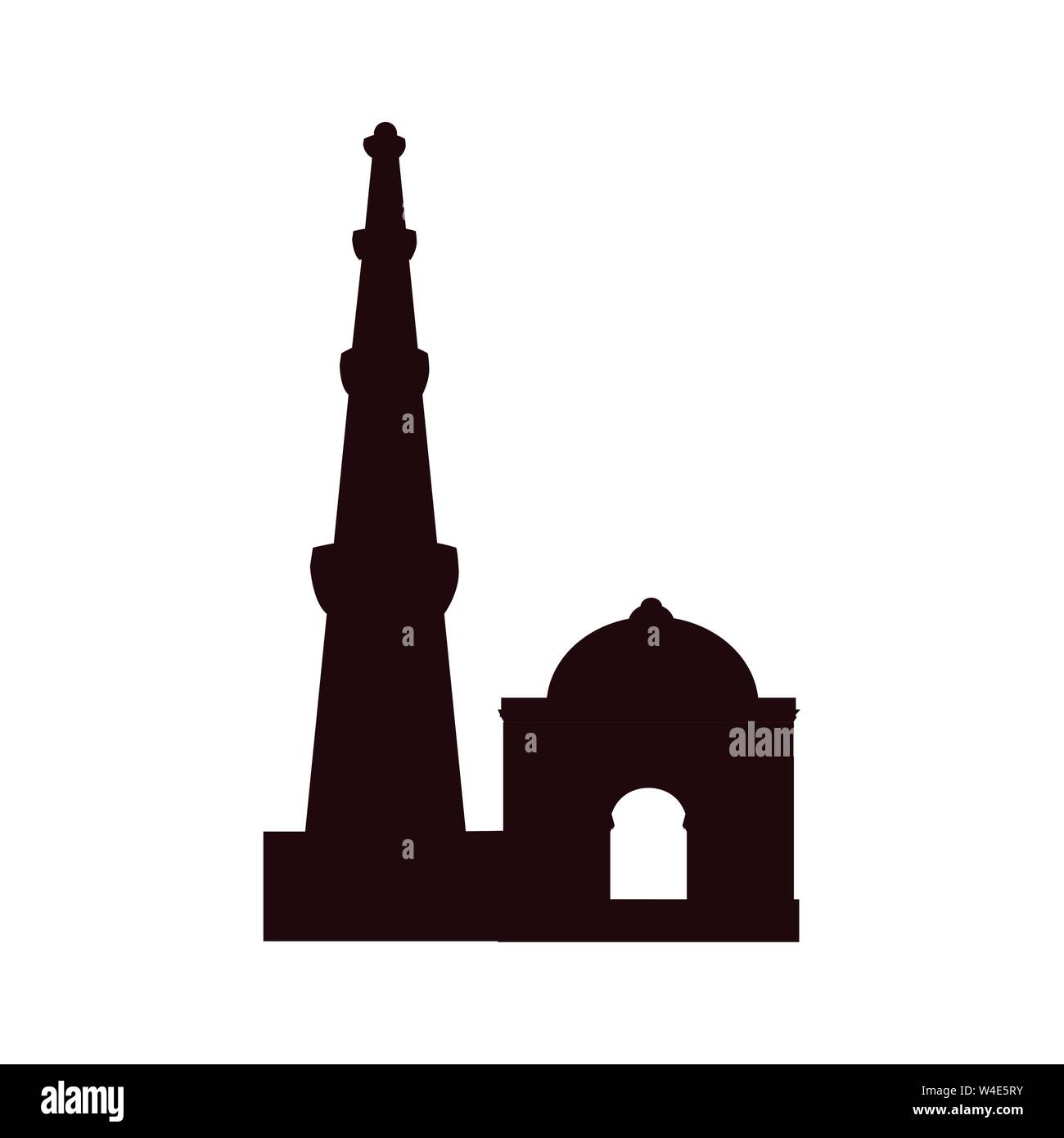 india independence day famous indian monument and landmark vector ...