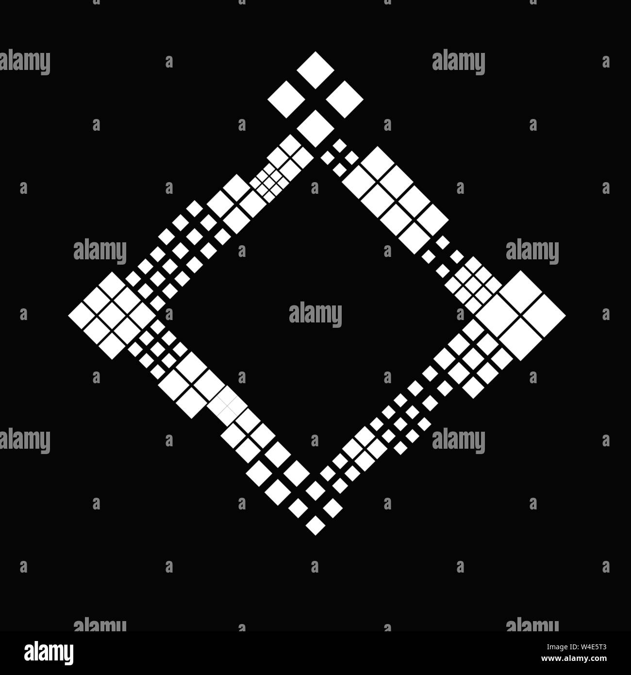 Black and white modern square blank badge background - geometrical ...