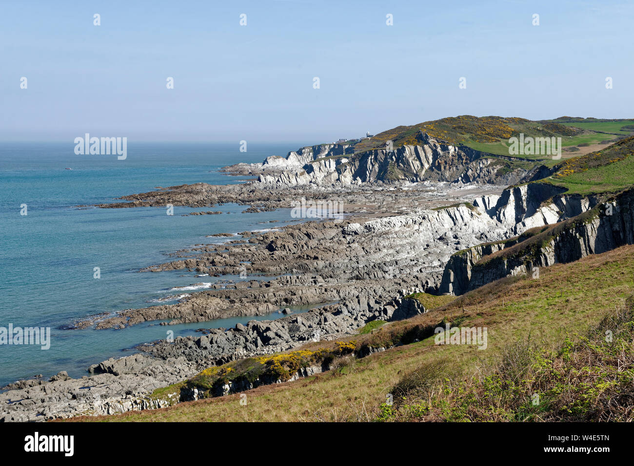 Low Tide at Rockham Beach with Bull Point Lighthouse beyond, North ...