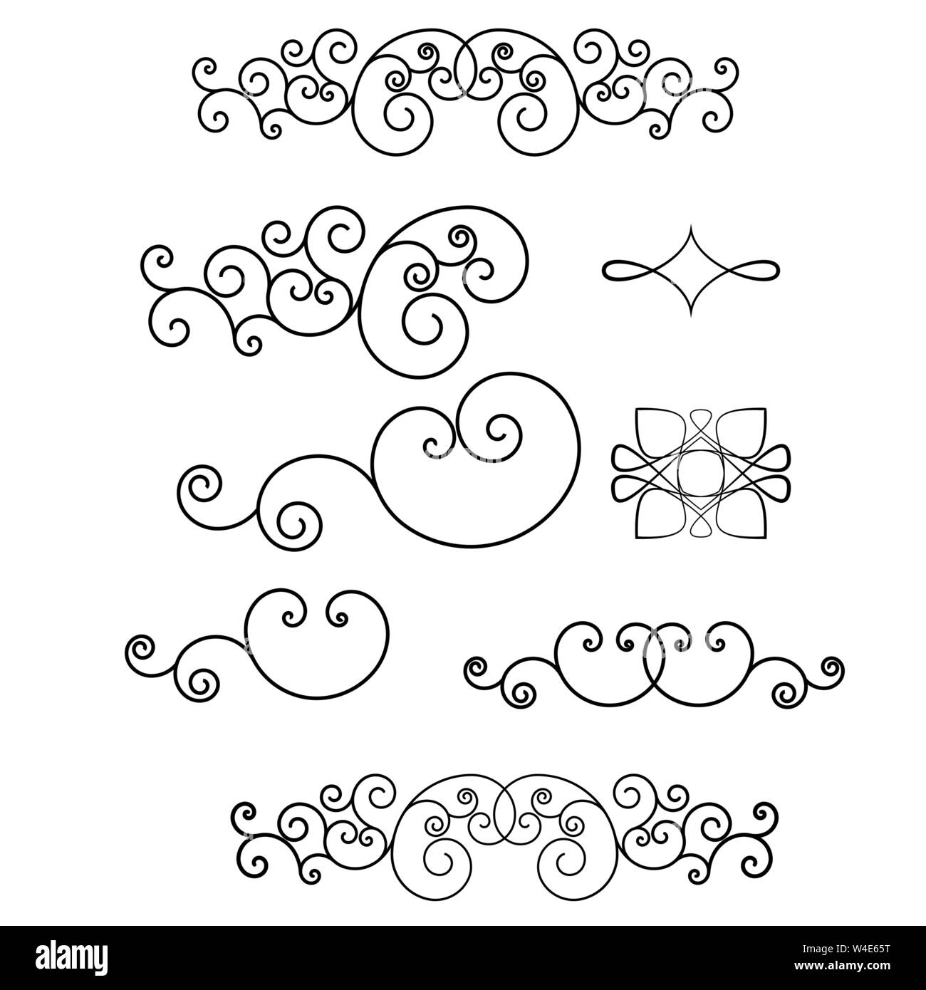 Vector hand drawn, dividers, graphic lovely design element set. Cute ...
