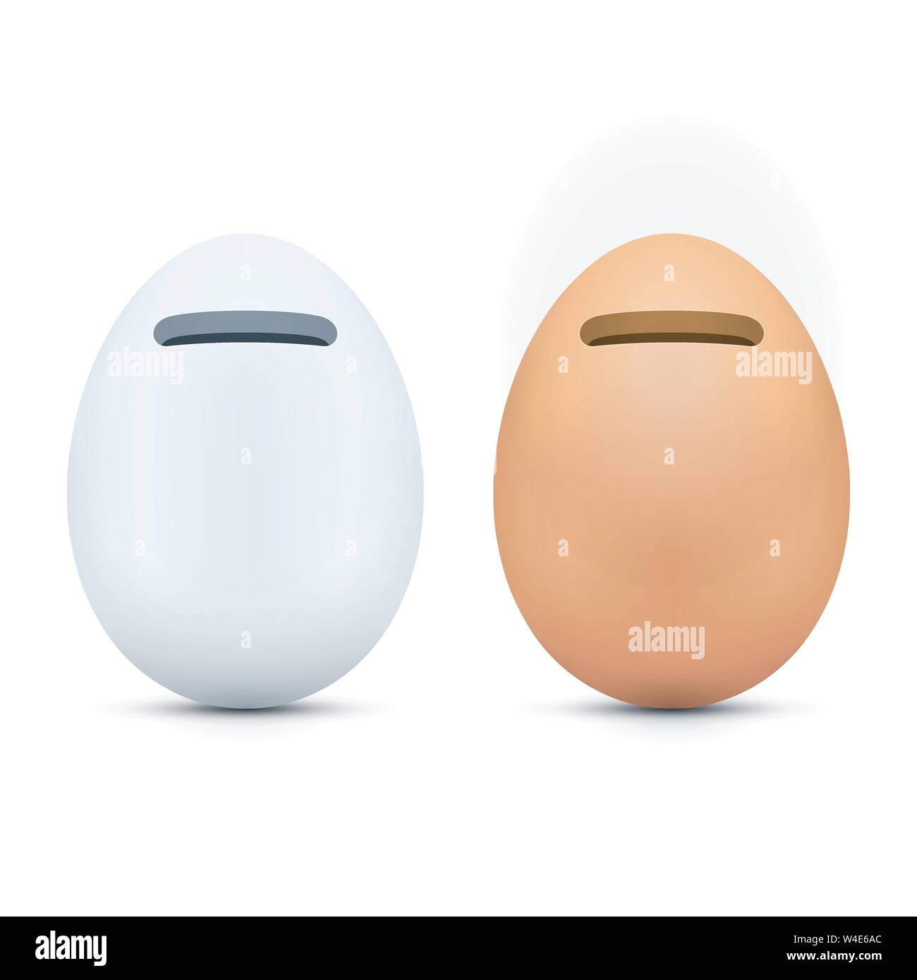 Egg shaped piggy bank icons on white background. Financial vector icons ...