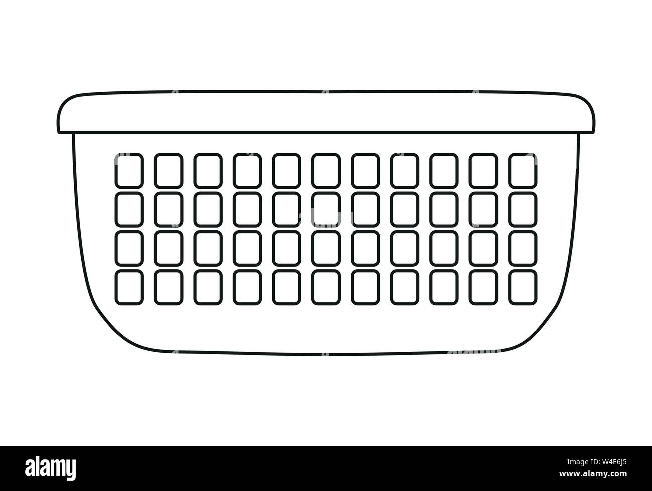 basket cleaning supply on white background vector illustration outline ...