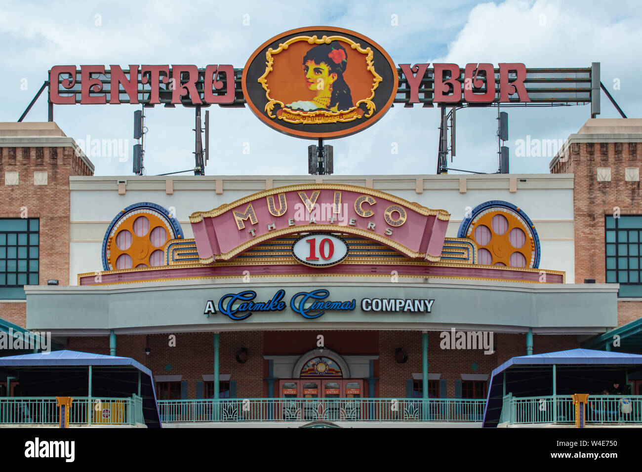 Tampa Bay, Florida. July 12, 2019 Vintage Centro Ybor sign at historic ...