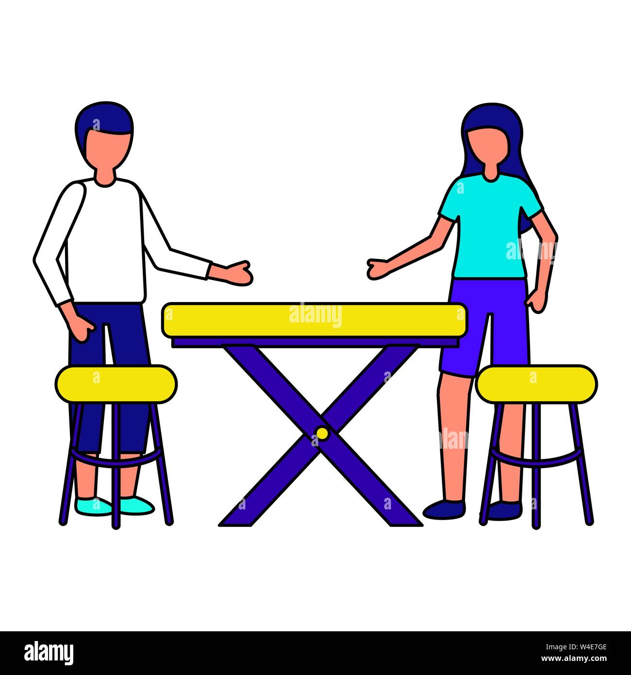 Young couple customers Stock Vector Images - Alamy