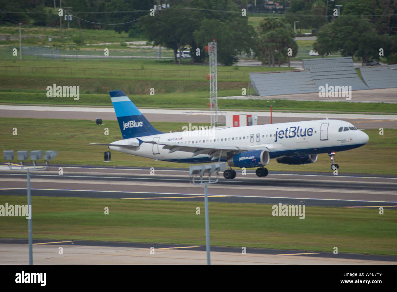 Tampa Bay, Florida. July 12, 2019 . Jetblue Airlines departing from ...