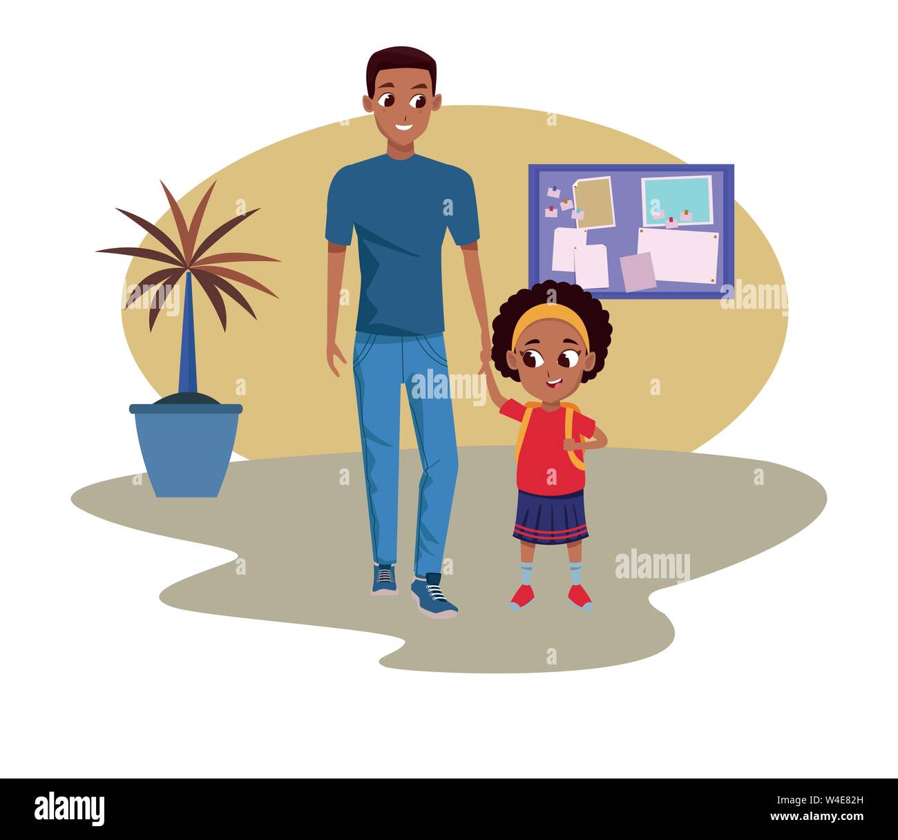 Family single parent with children cartoon Stock Vector Image & Art - Alamy