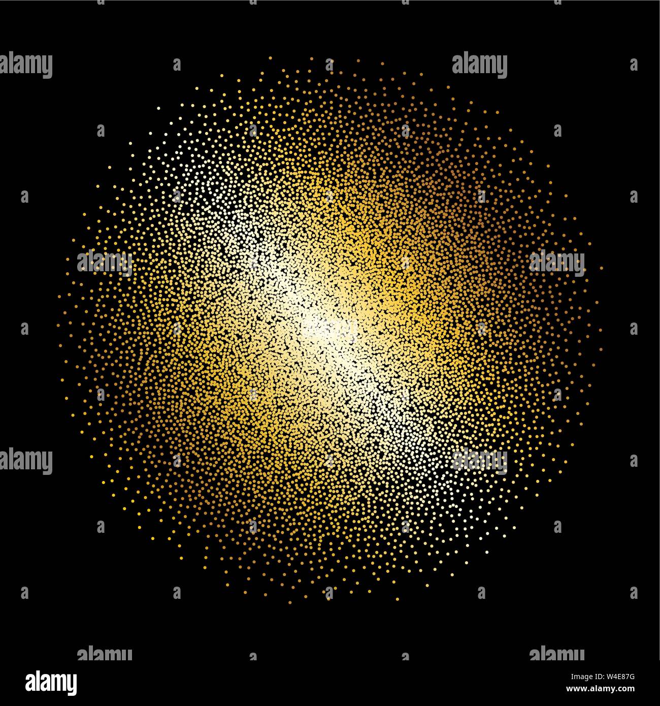 Tiny gold glittering spangles, sparks, splatter or night sky with ...