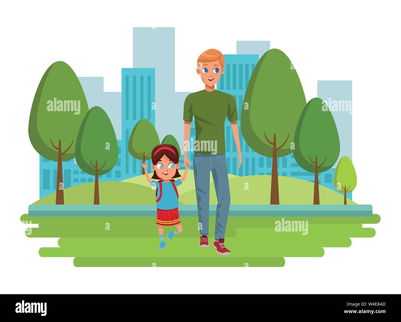 Family single father with kid Stock Vector Image & Art - Alamy