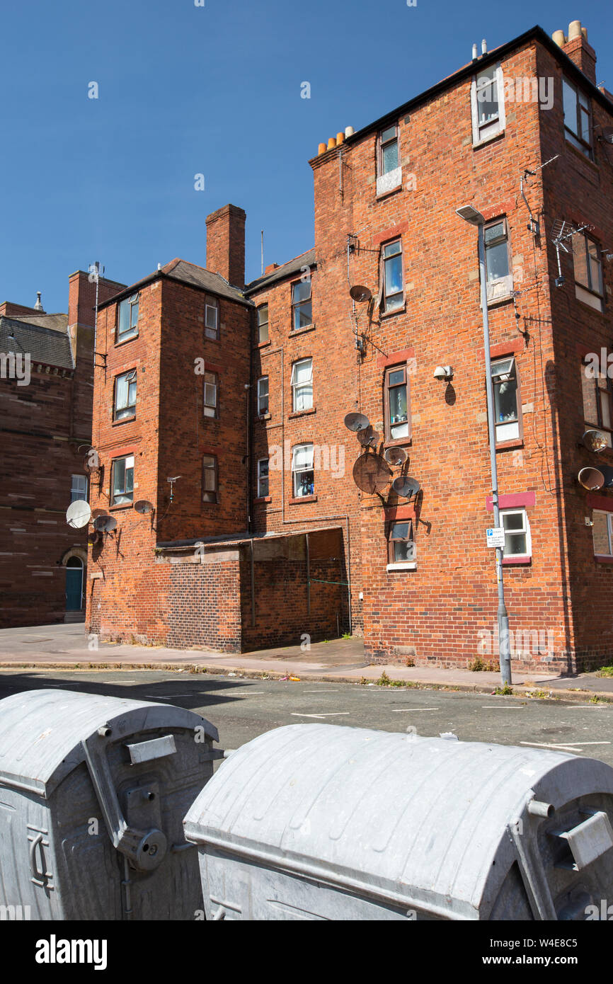 Victorian brick tenement blocks on Barrow Island, Barrow in Furness ...