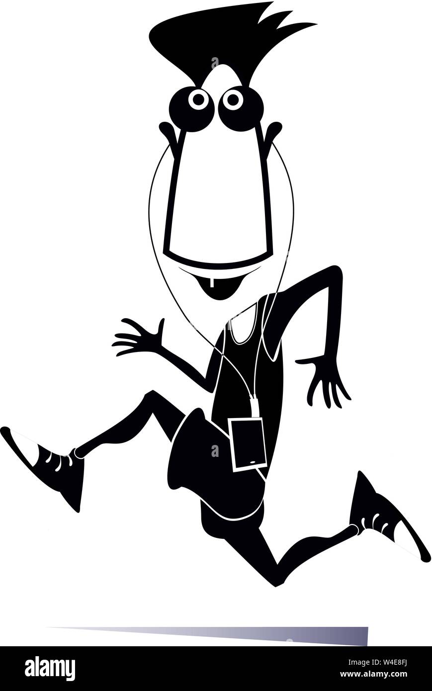 Comic runner isolated illustration. Comic cartoon man is running and ...