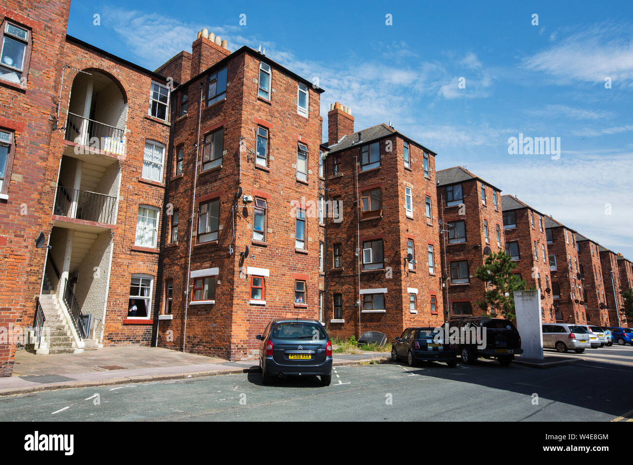 Victorian brick tenement blocks on Barrow Island, Barrow in Furness ...
