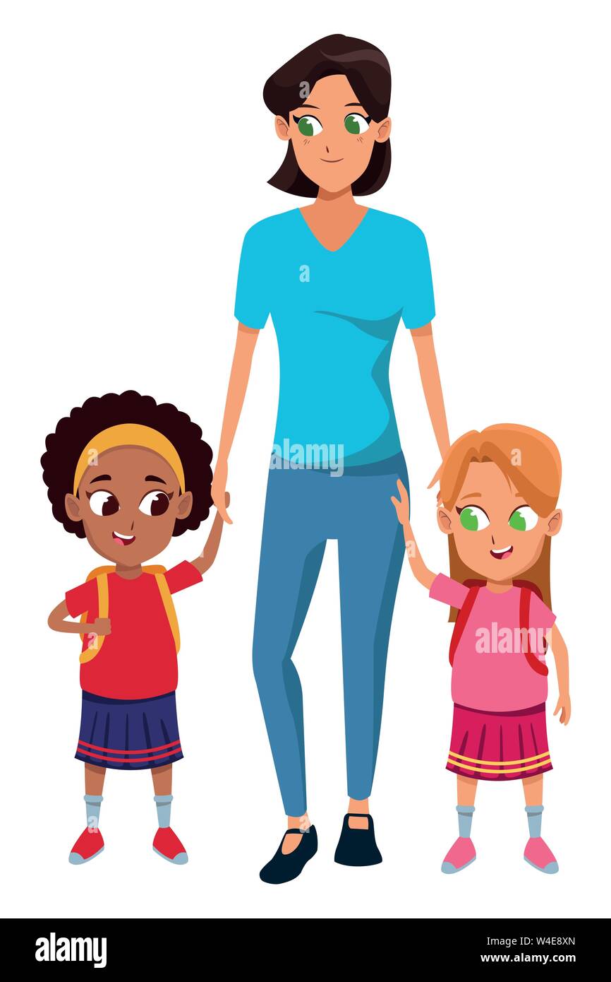 Her mother and two daughters Stock Vector Images - Alamy