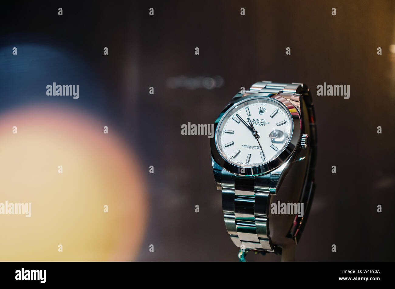 Barcelona, Spain - Jun1 1, 2018: Elegant female luxury wrist Swiss ...