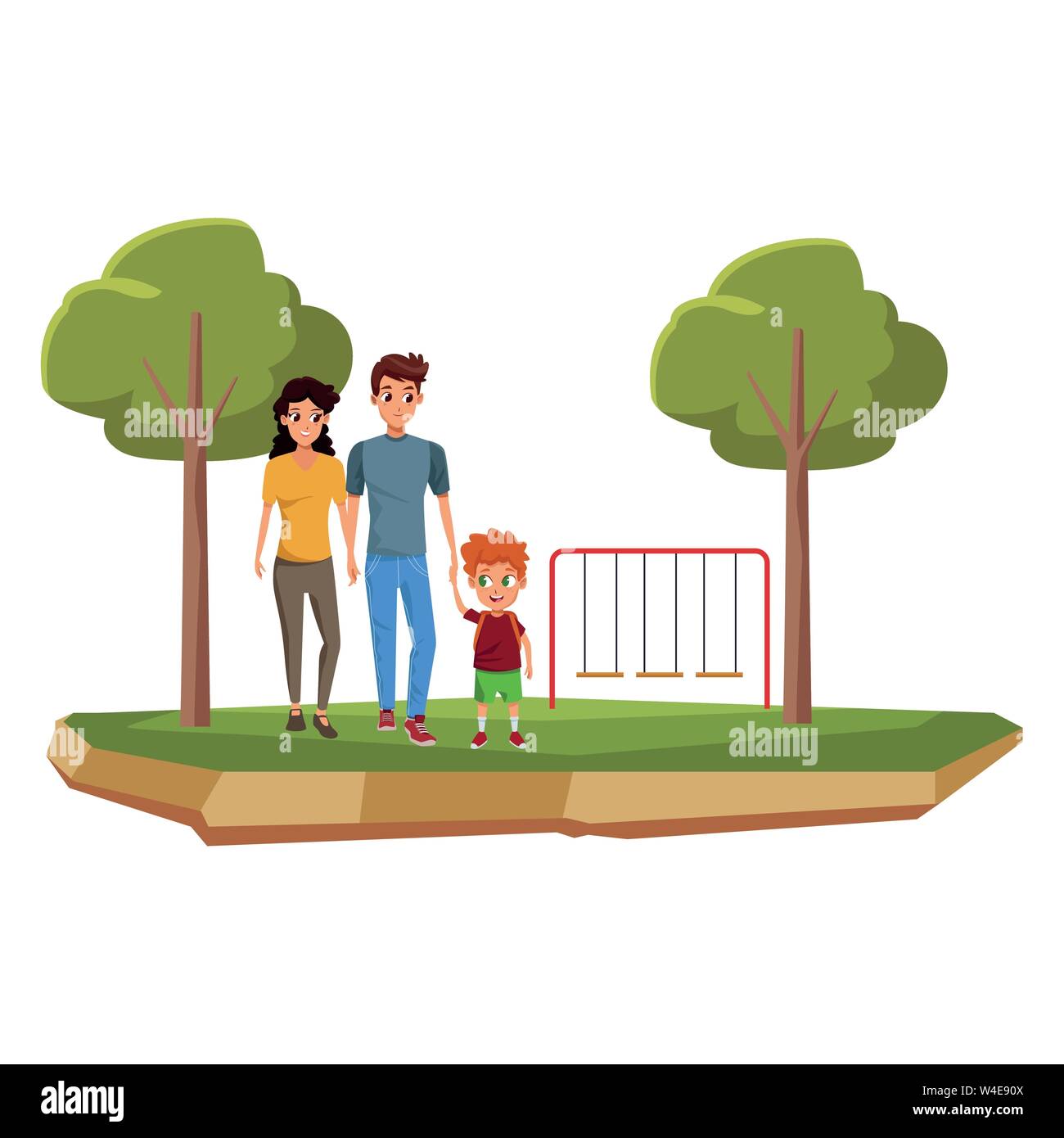 Family young parents with children cartoon Stock Vector Image & Art - Alamy