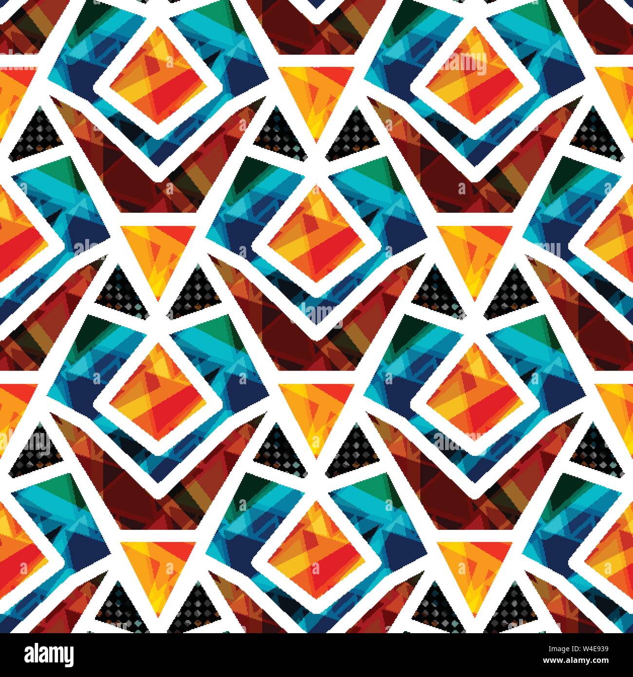 beautiful colored polygons seamless pattern vector illustration Stock ...