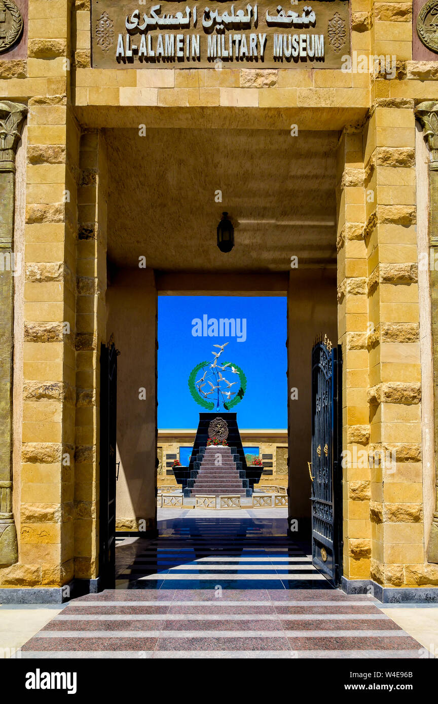 Entrance to the El Alamein war museum dedicated to the battles of El ...