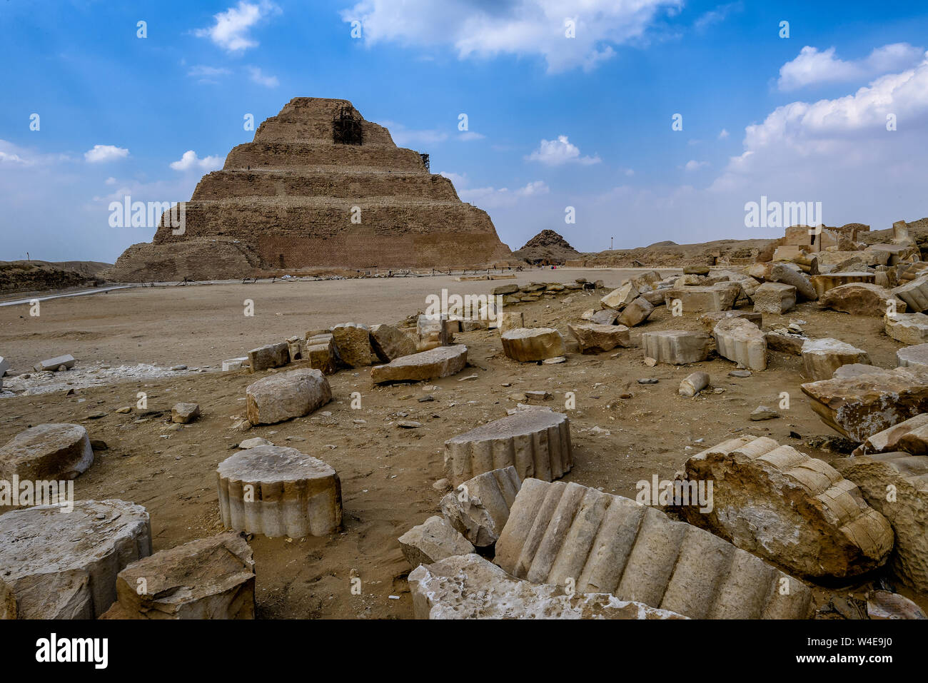 Fragments of columns at the temple complex of the step pyramid of King ...