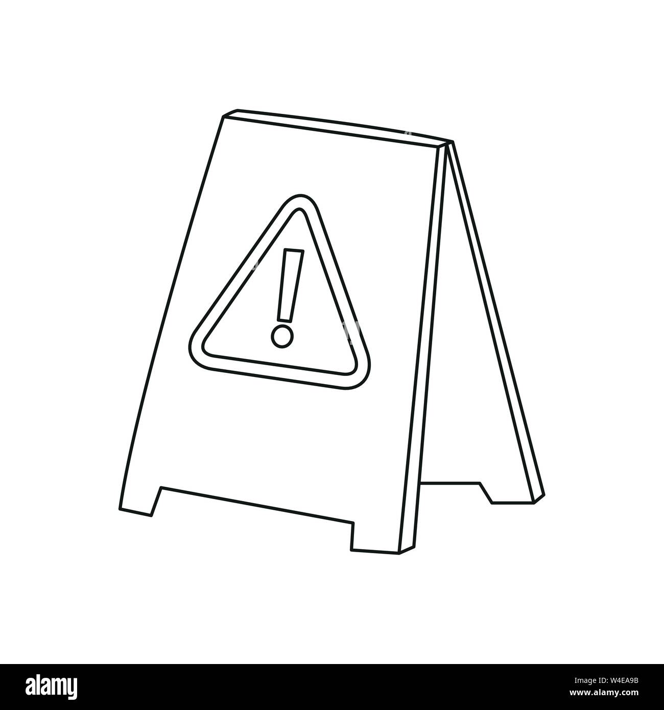 warning board on white background vector illustration outline Stock ...