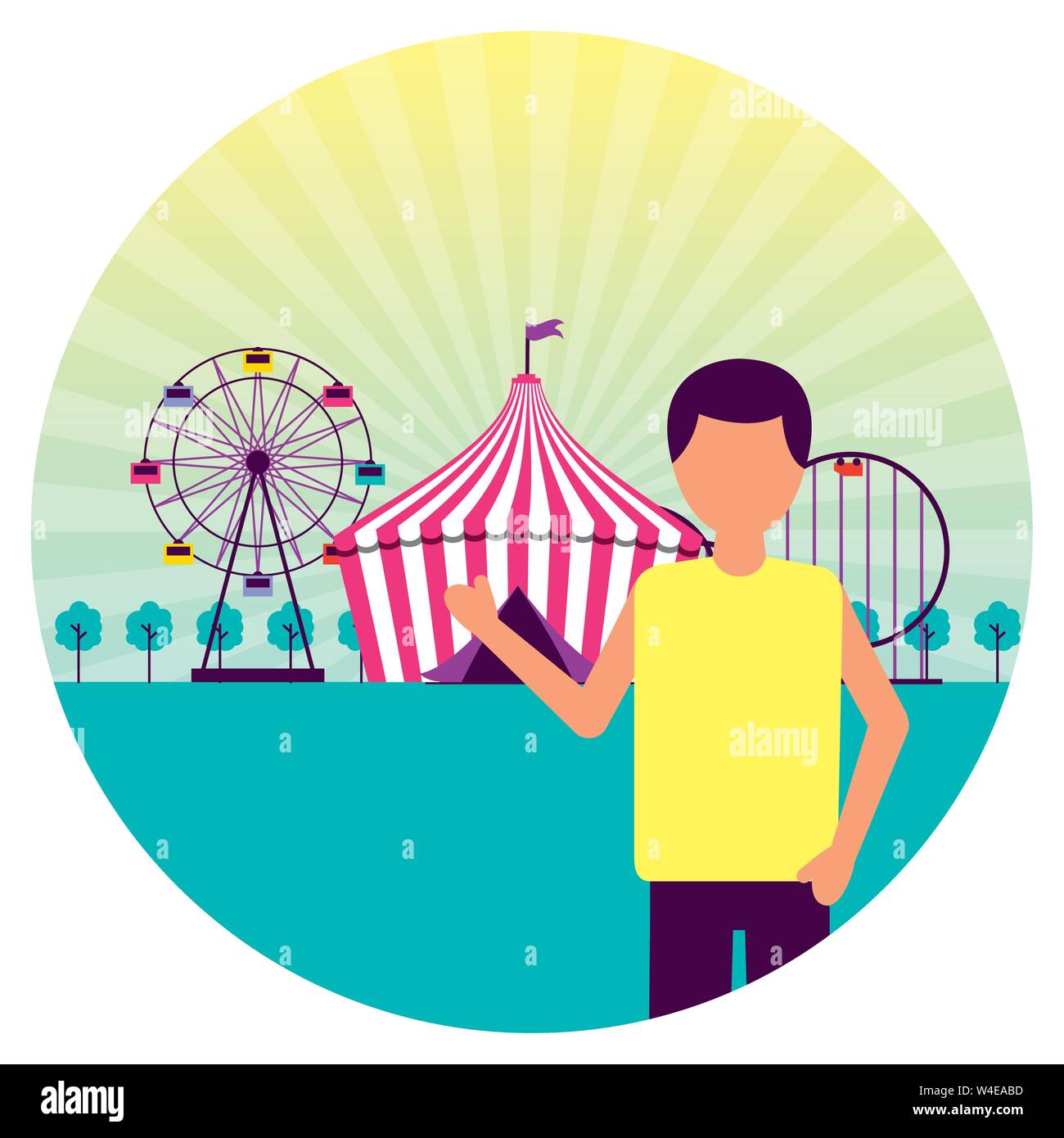Fairground ride man Stock Vector Images - Alamy