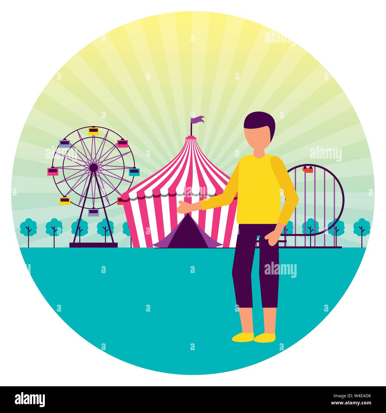 Fairground ride man Stock Vector Images - Alamy