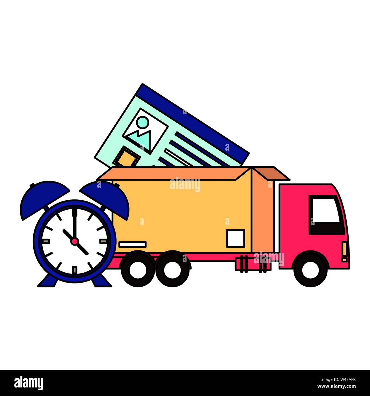 logistic and delivery shipping cartoon Stock Vector Image & Art - Alamy