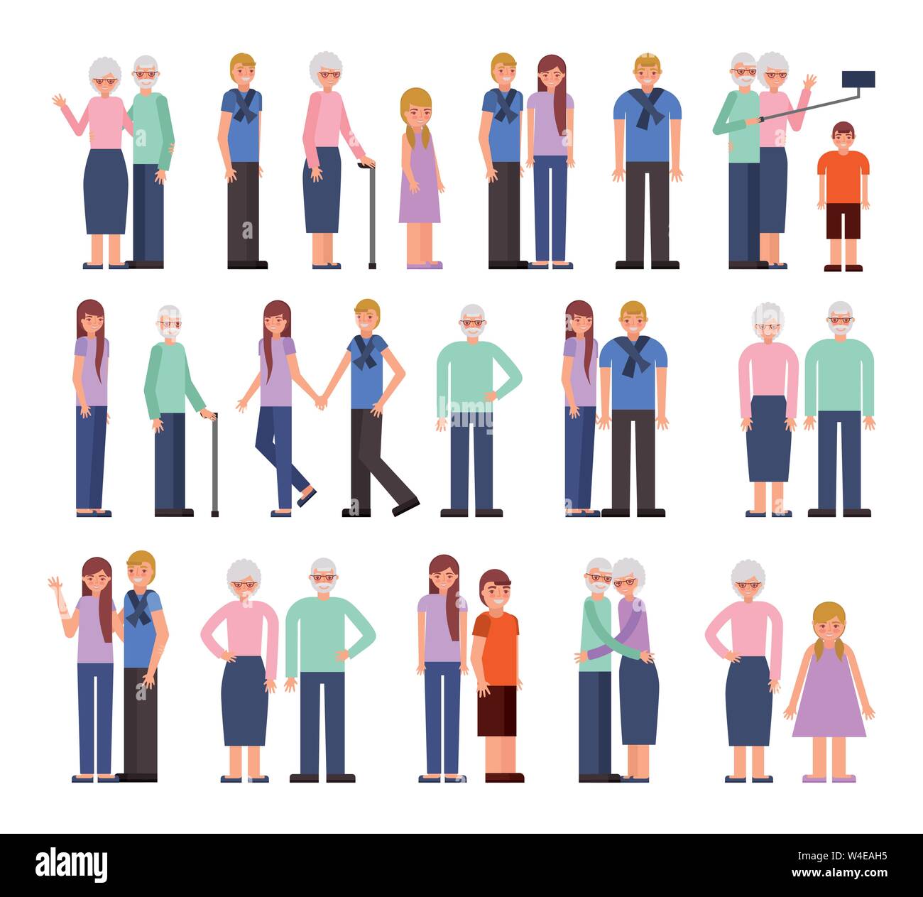 group of family members characters Stock Vector Image & Art - Alamy