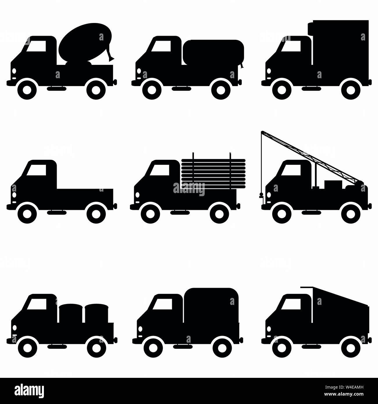black icons collection trucks Stock Vector Image & Art - Alamy