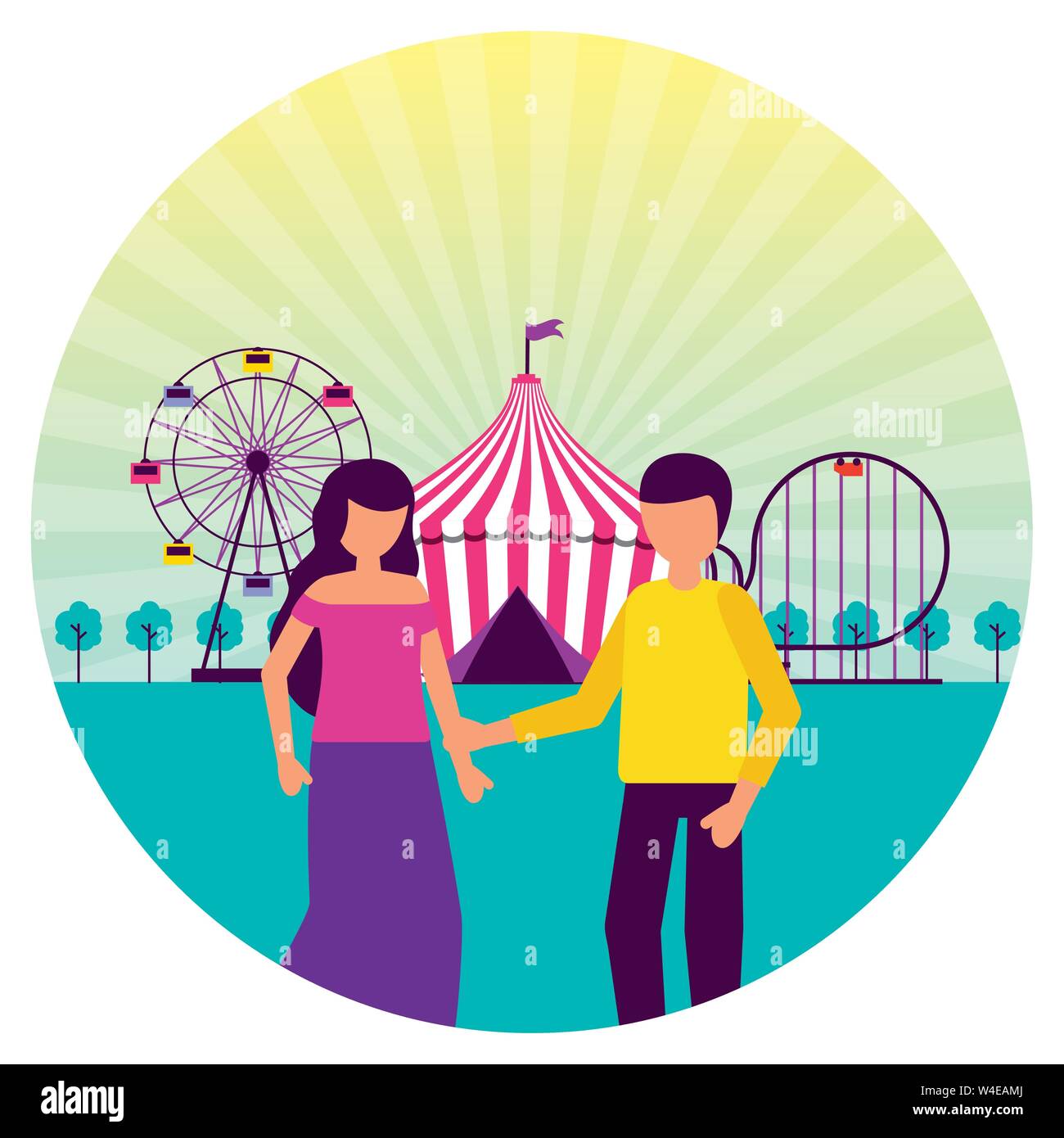 Fairground wheel woman Cut Out Stock Images & Pictures - Alamy