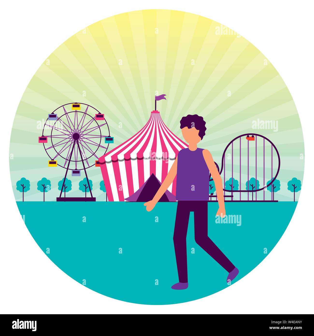 Fairground ride man Stock Vector Images - Alamy