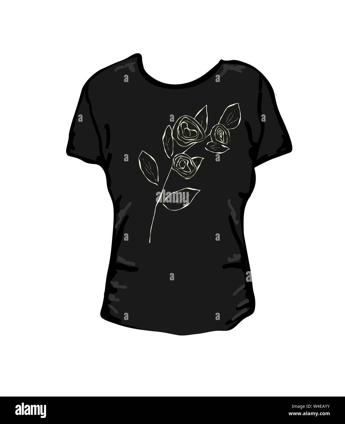 Vector illustration print with rose for t-shirt and other uses Stock ...
