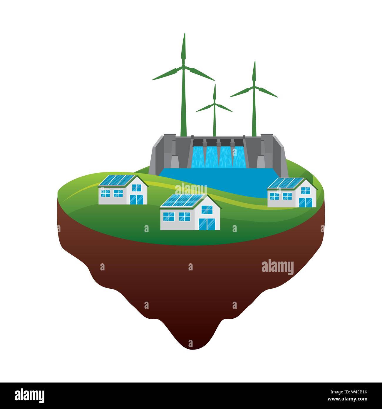 Eco friendly wind turbines Cut Out Stock Images & Pictures - Alamy