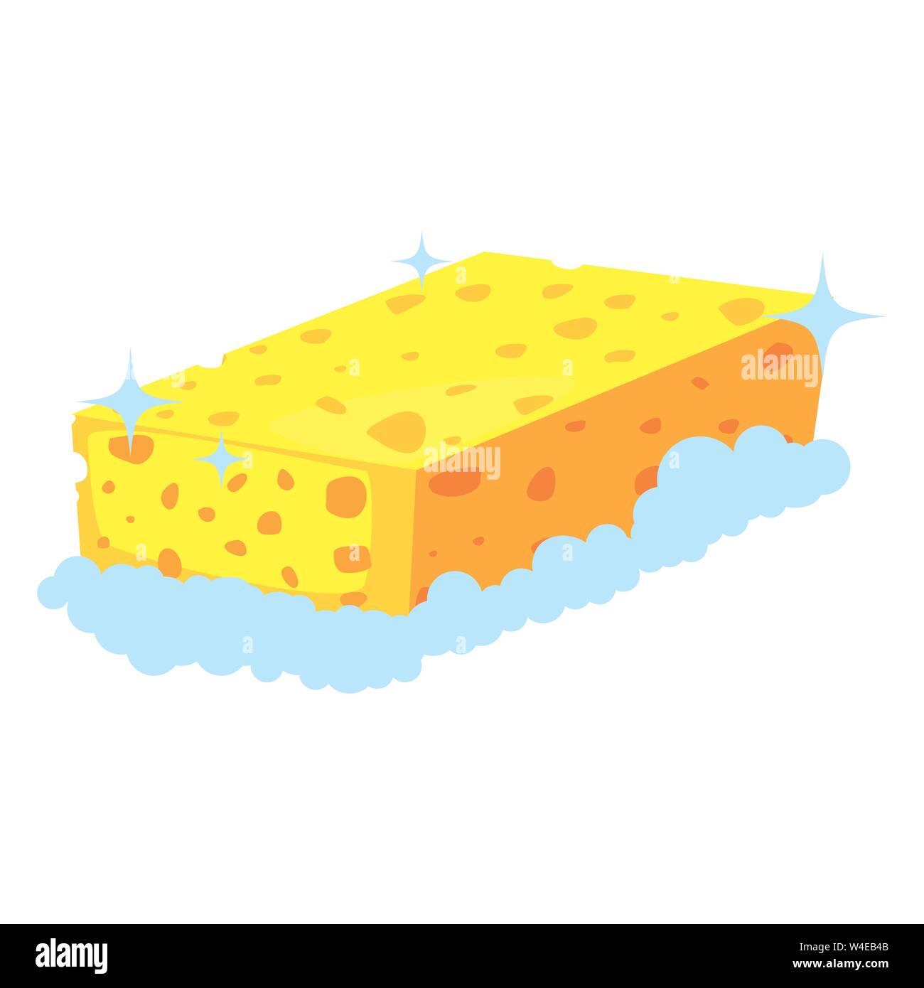 sponge bubbles cleaning supply on white background vector illustration ...