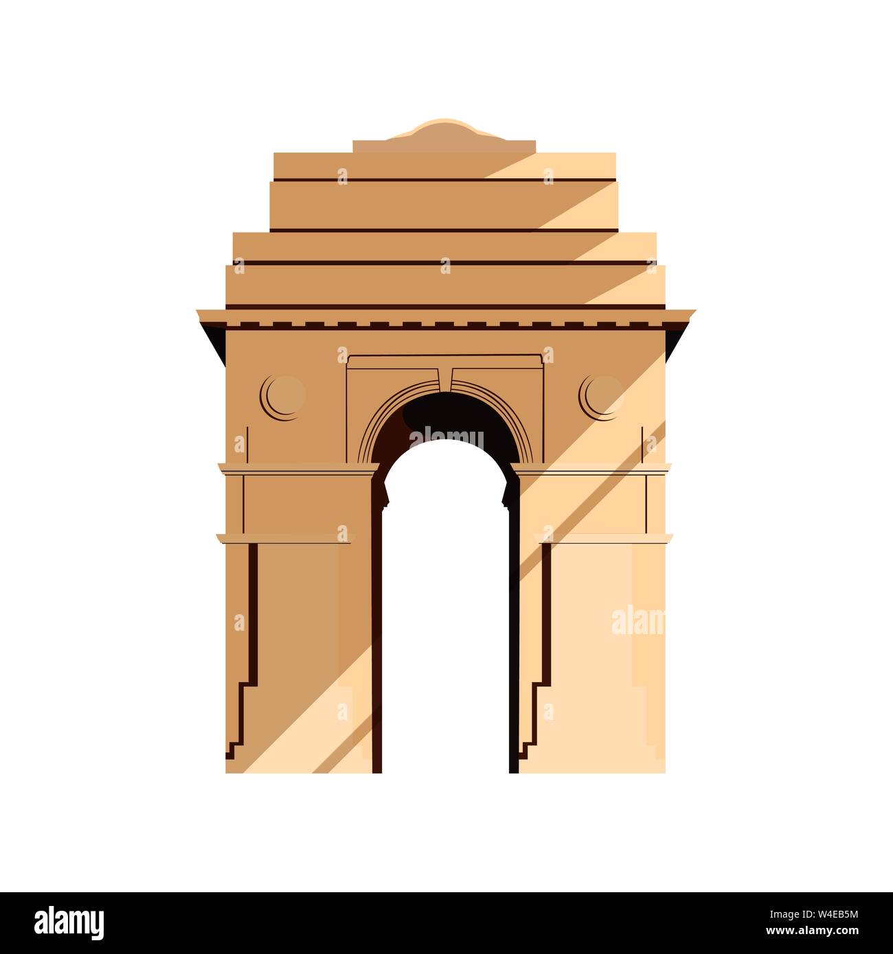 india independence day famous indian monument and landmark vector ...