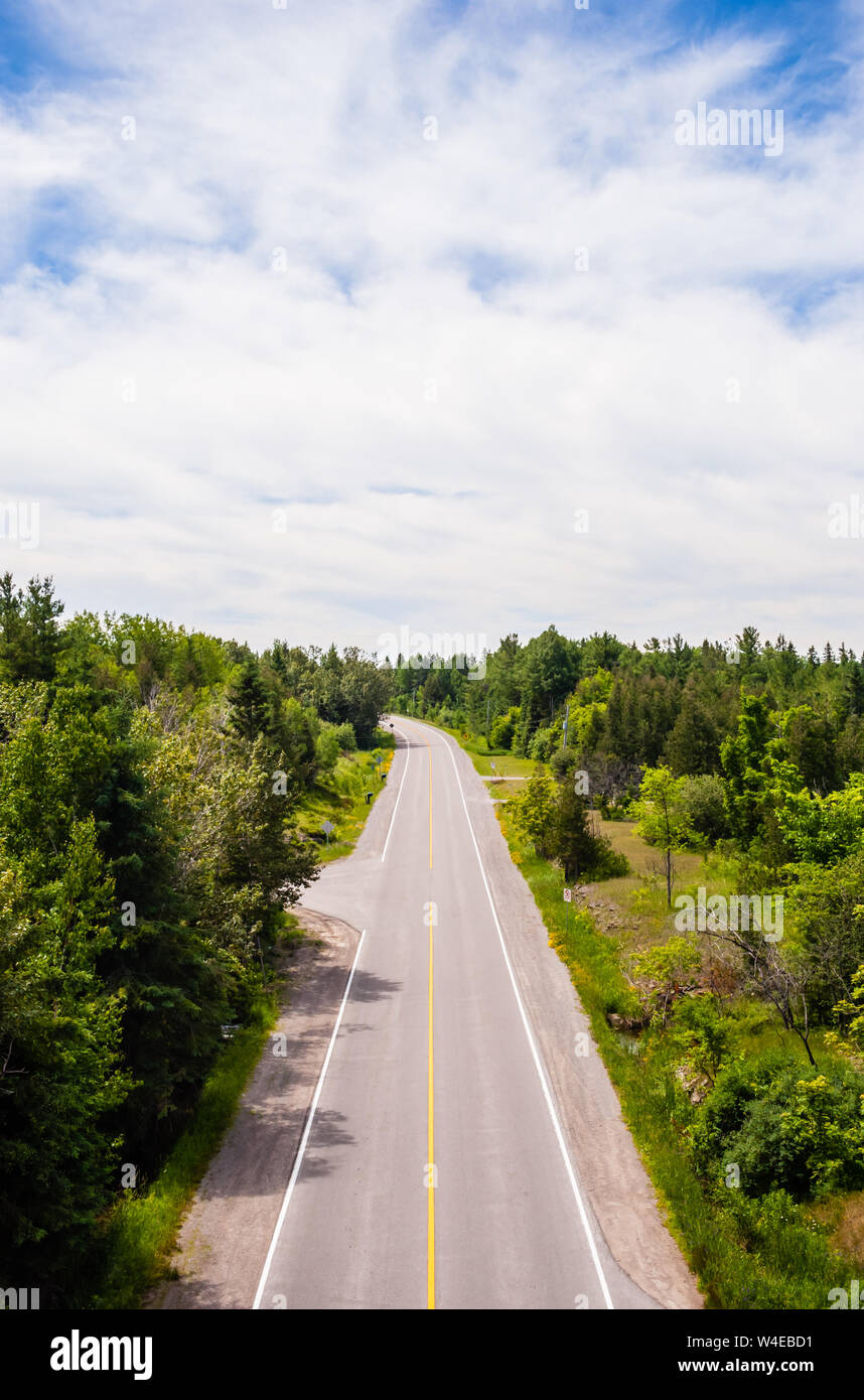 Empty two lane road hi-res stock photography and images - Alamy