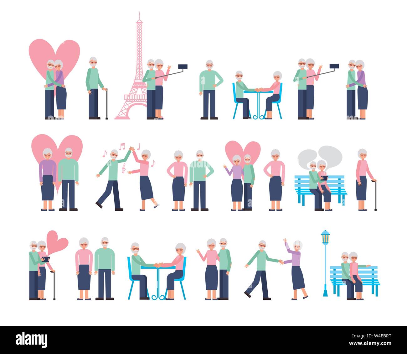 Elderly couple happy dancing Stock Vector Images - Alamy
