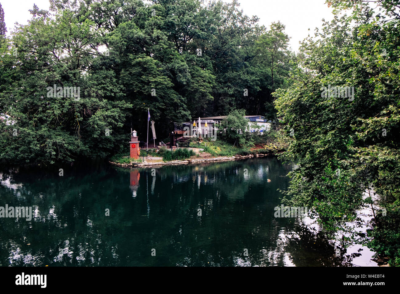 City park of Lippstadt during Summer, Germany, North Rhine-Westfalia ...