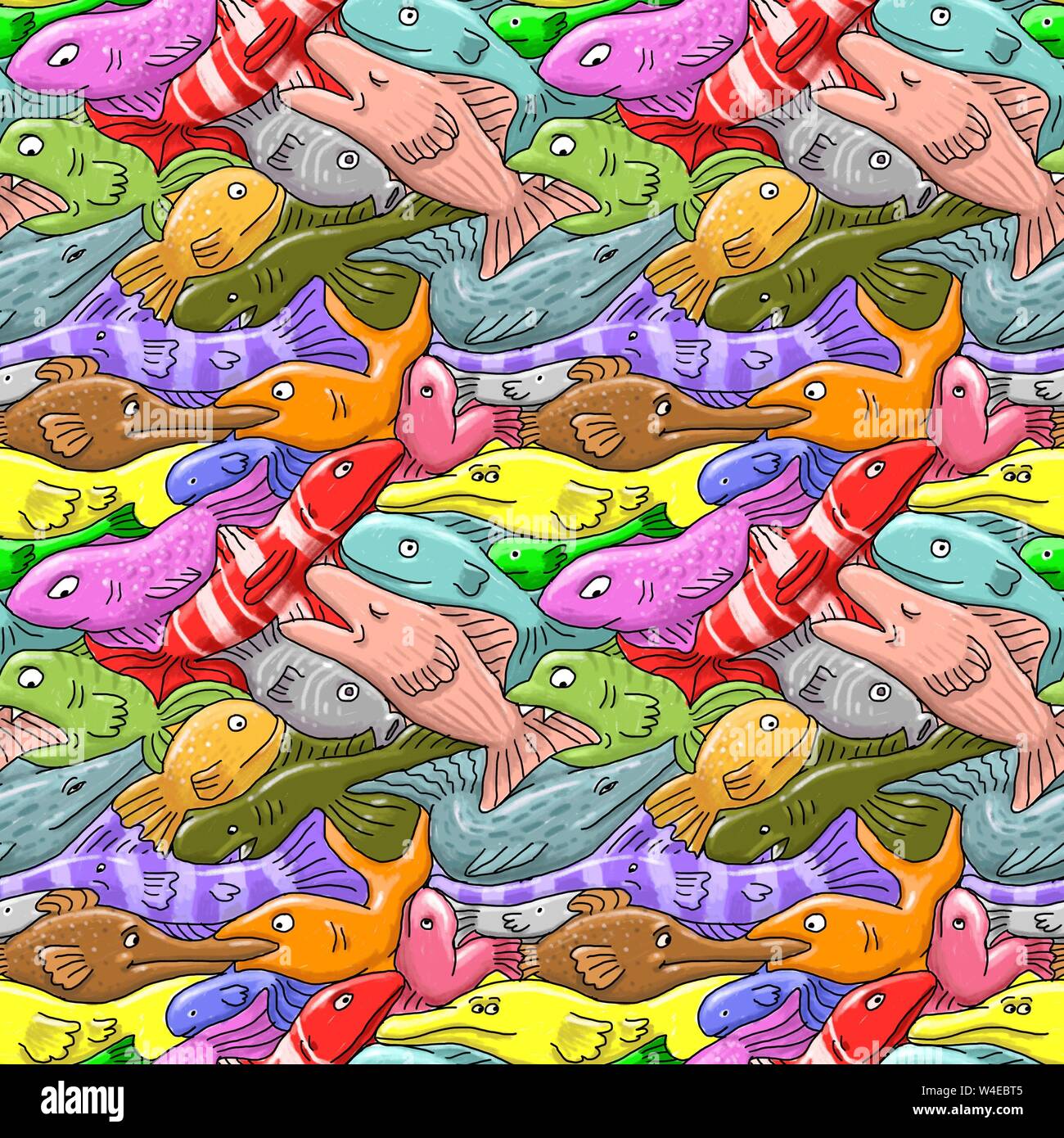 Colored fish pattern hi-res stock photography and images - Alamy